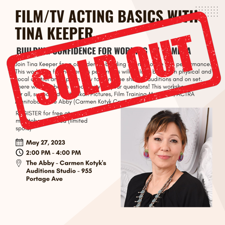 SOLD OUT - Film/TV Acting Basics With Tina Keeper - Building Confidence ...